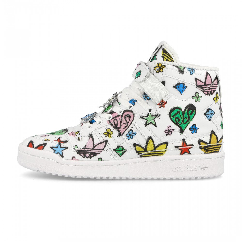 adidas Originals Jeremy Scott x adidas Forum 84 Hi Mono / Cloud White ...